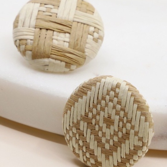upstyleboutique | Jewelry | Nwt Neutral Rattan Studs Earrings | Poshmark